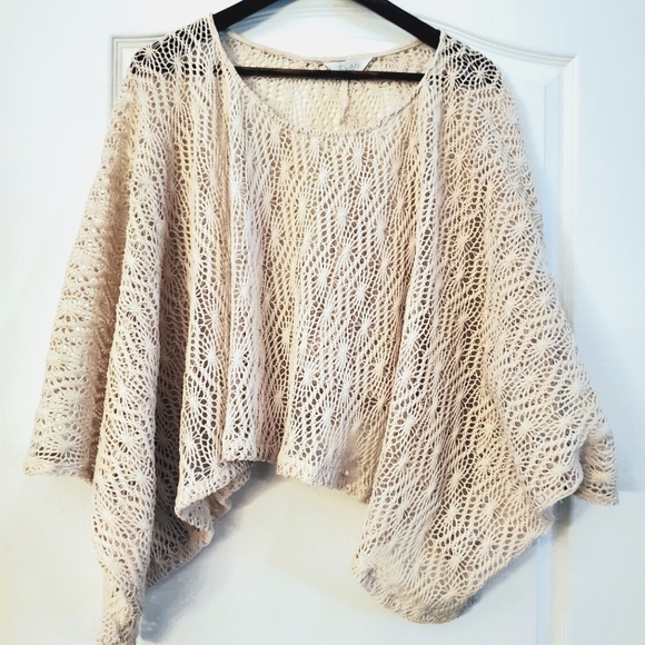 Elan Beach | Swim | Elan Beach Cream Crochet Bat Wing Top Os Nwot ...